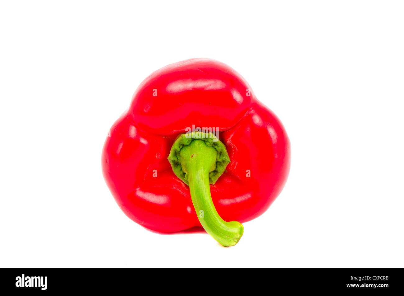 one red pepper isolated on white background Stock Photo - Alamy
