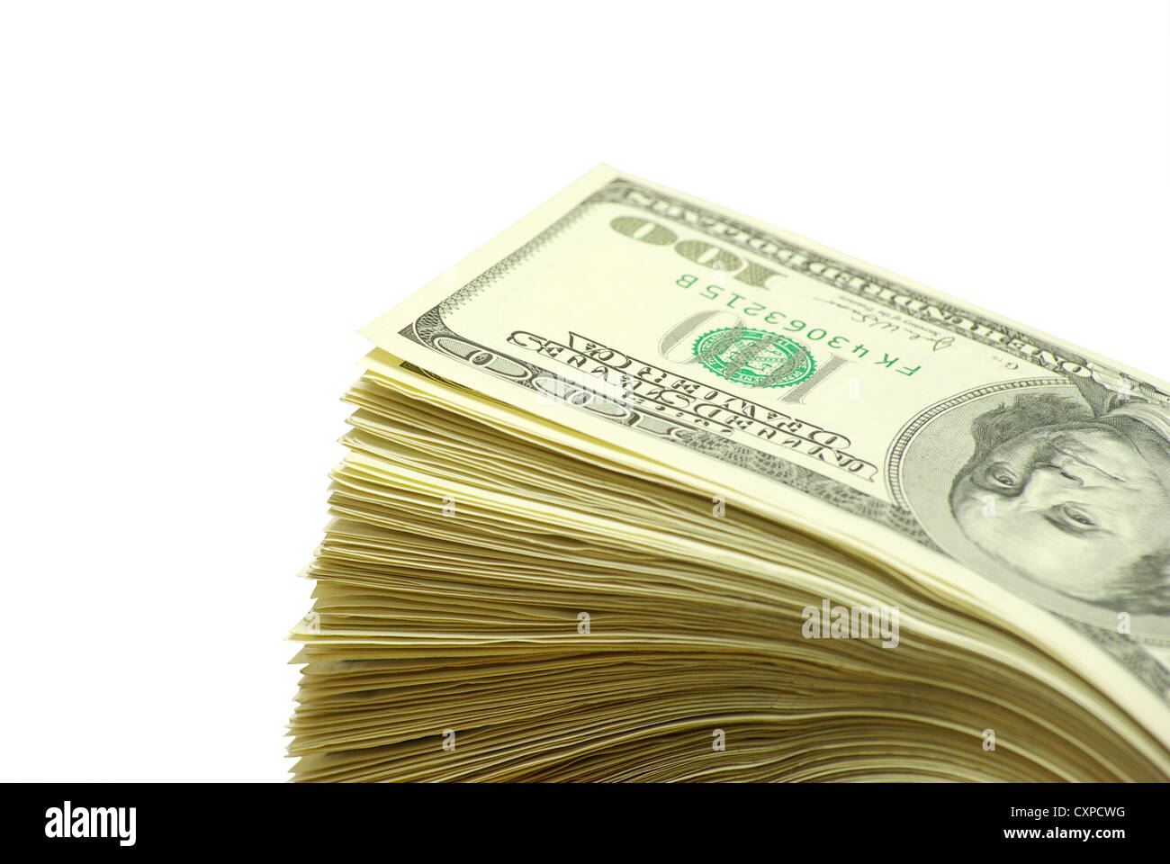 lot of money isolated on white background Stock Photo - Alamy