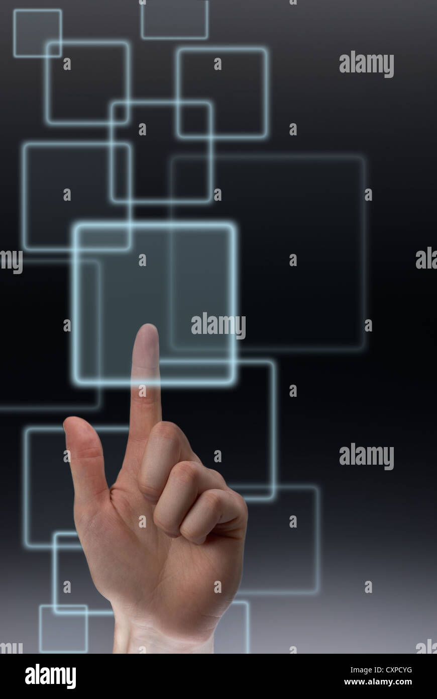 Virtual reality touchscreen concept background hi-res stock photography ...