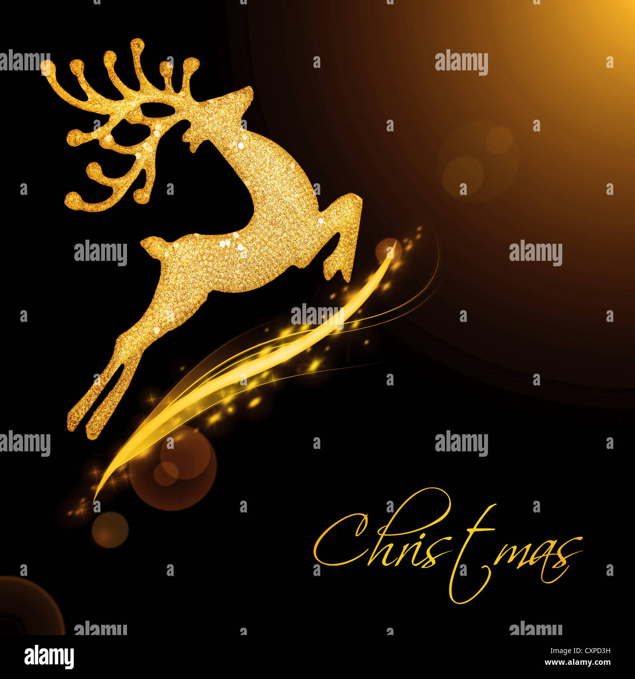 Flying santas reindeer black hi-res stock photography and images - Alamy