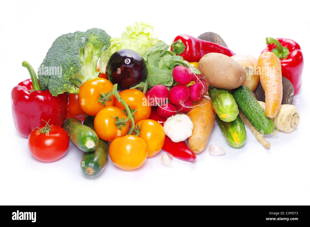 vegetables on the white background Stock Photo - Alamy