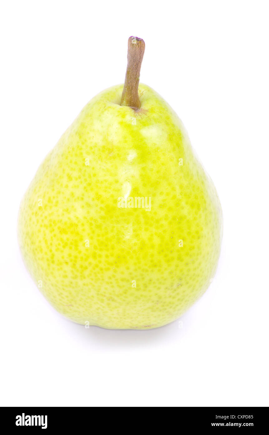 ripe fresh green pear isolated on white Stock Photo - Alamy