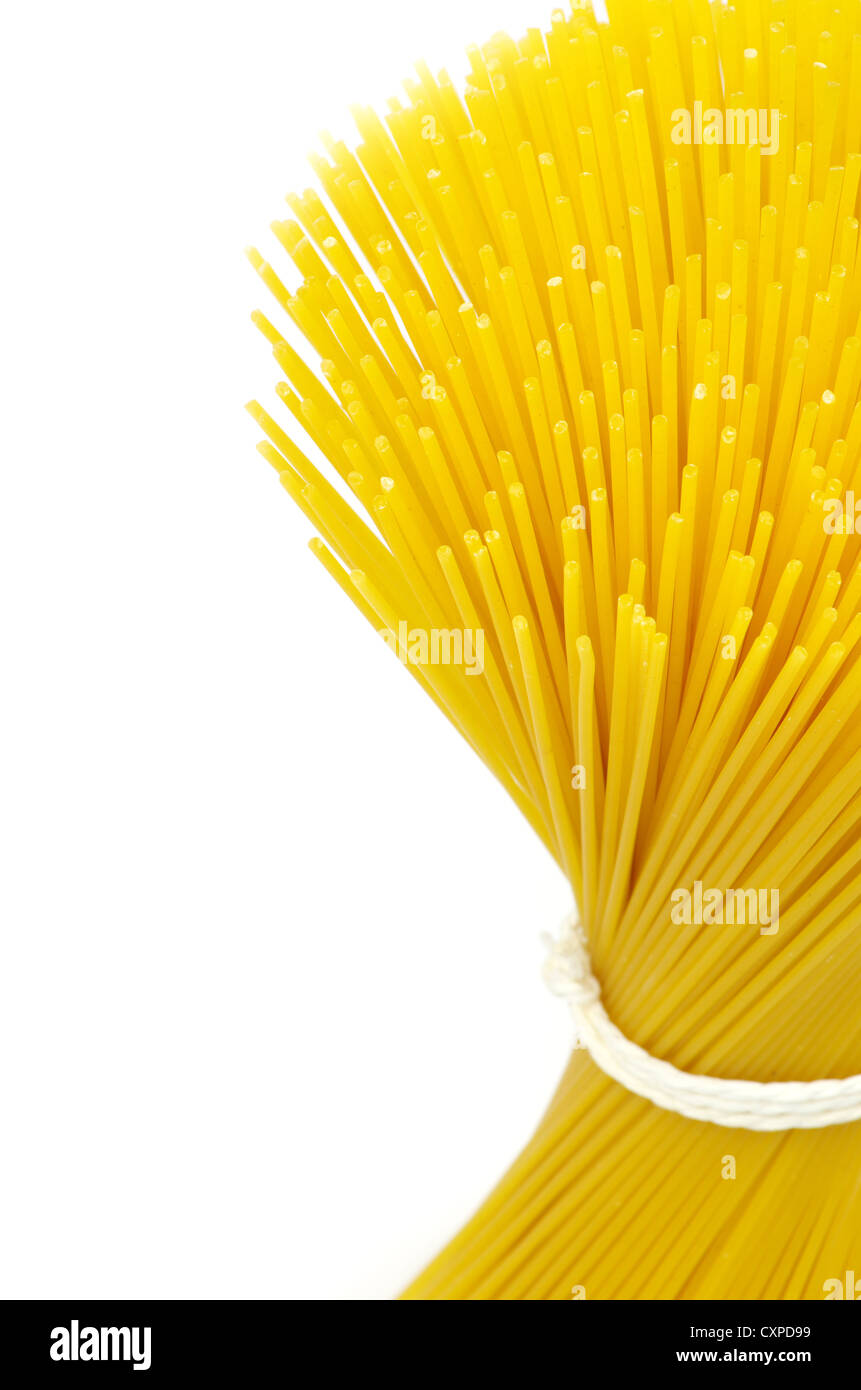 Bunch of spaghetti isolated on white background Stock Photo - Alamy