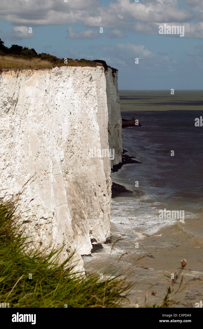 Dramatic view looking down the cliff-line, from the clifftop section of ...