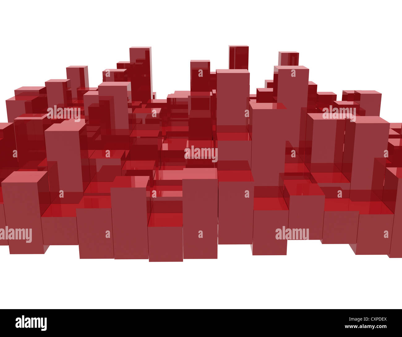 Red equalizer bars - abstract 3d image Stock Photo - Alamy