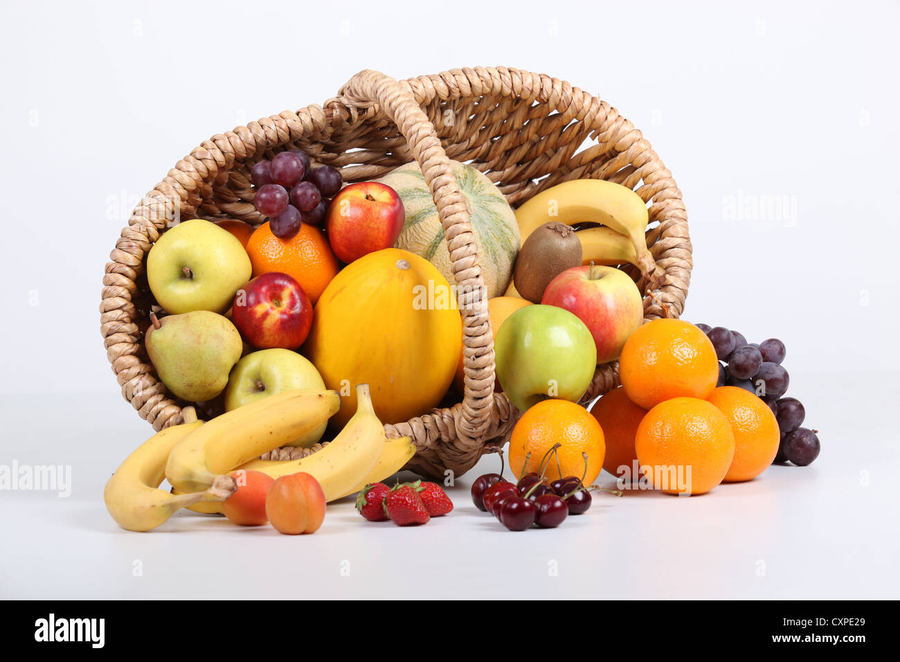 Basket of fresh fruit Stock Photo - Alamy