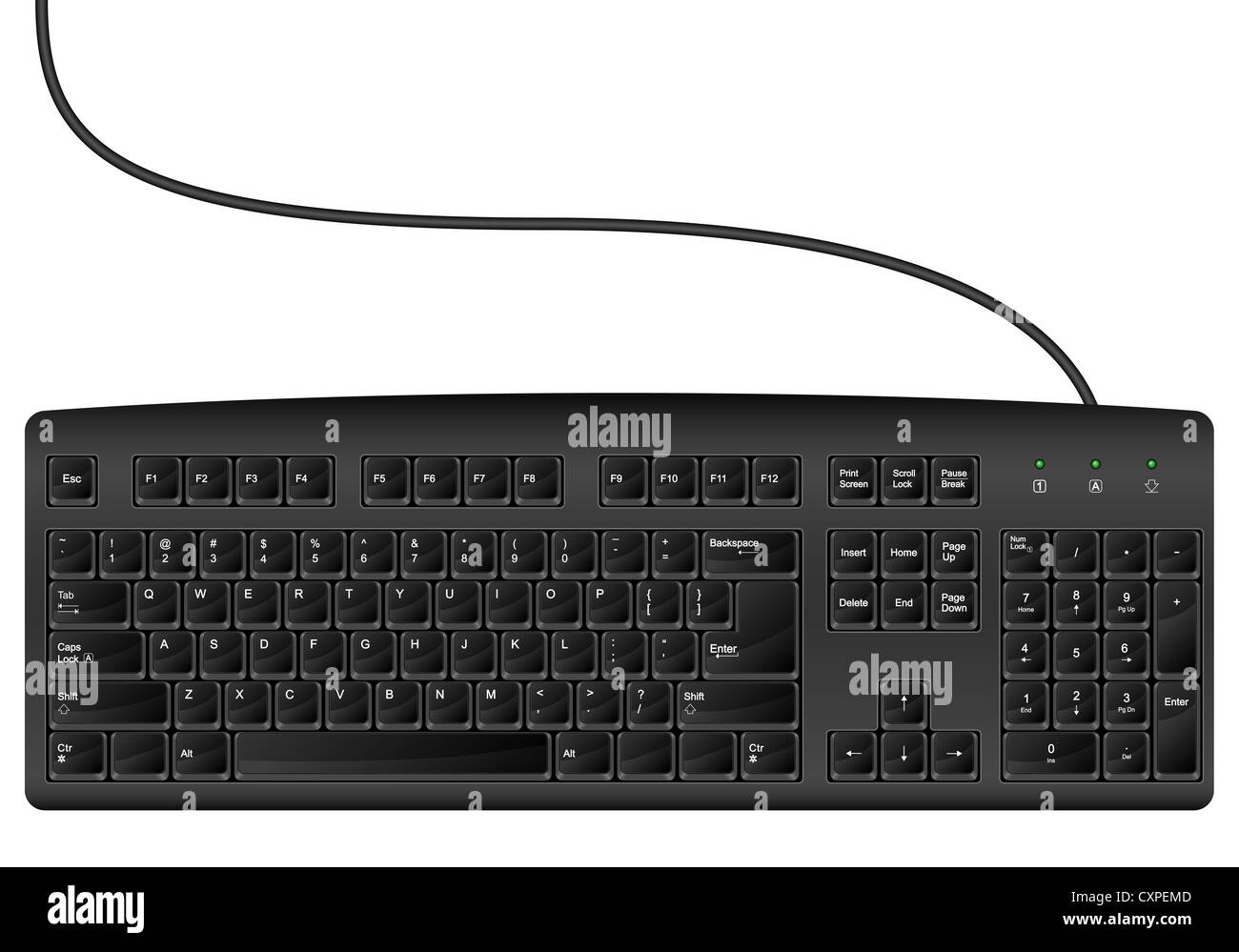 Computer keyboard on a white background Stock Photo - Alamy