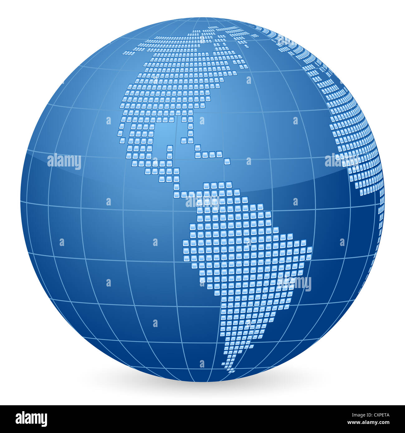 World globe formed by squares Stock Photo - Alamy