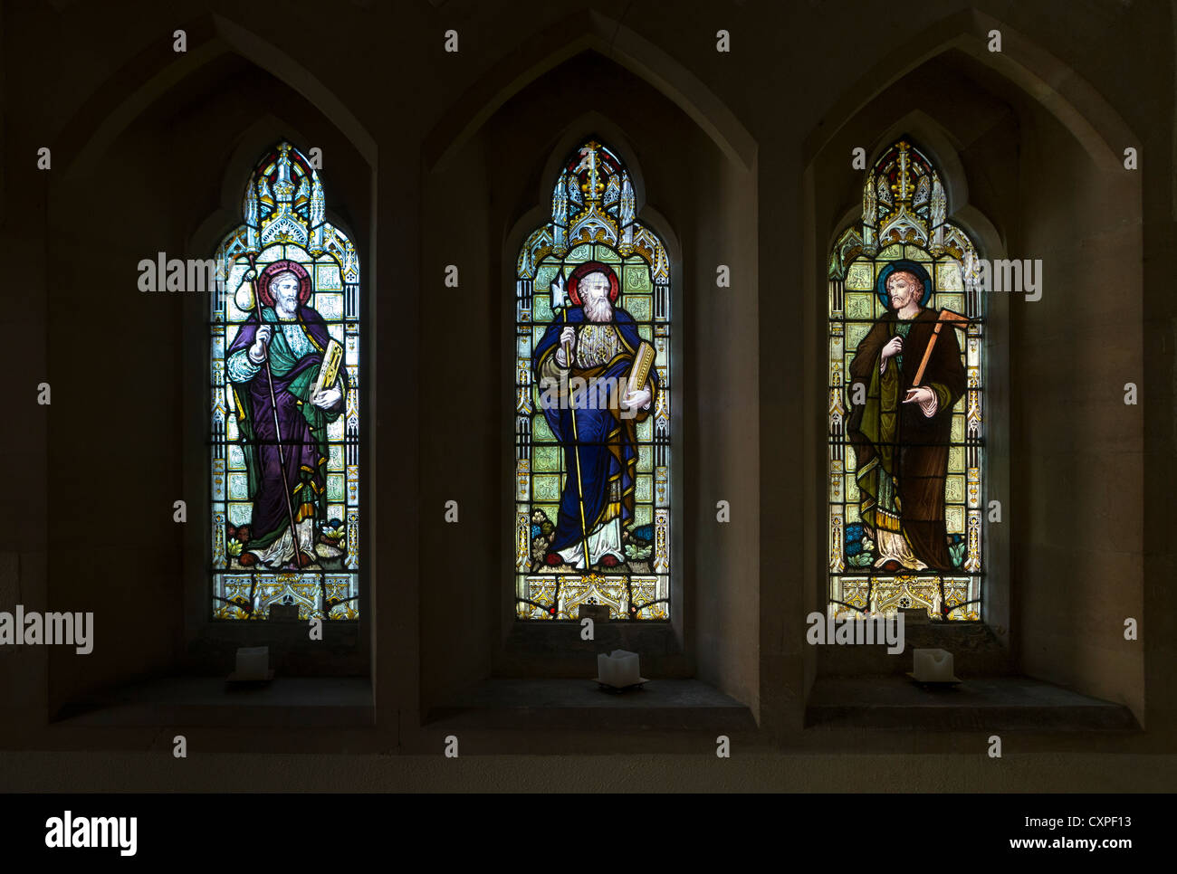 Stained-glass window at the Church of St. Michael and All Angels ...