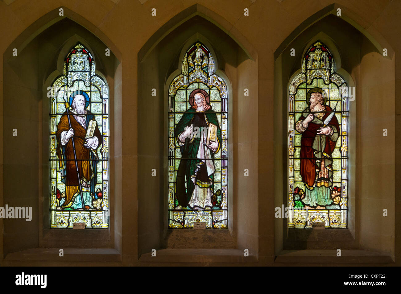 Stained-glass window at the Church of St. Michael and All Angels ...