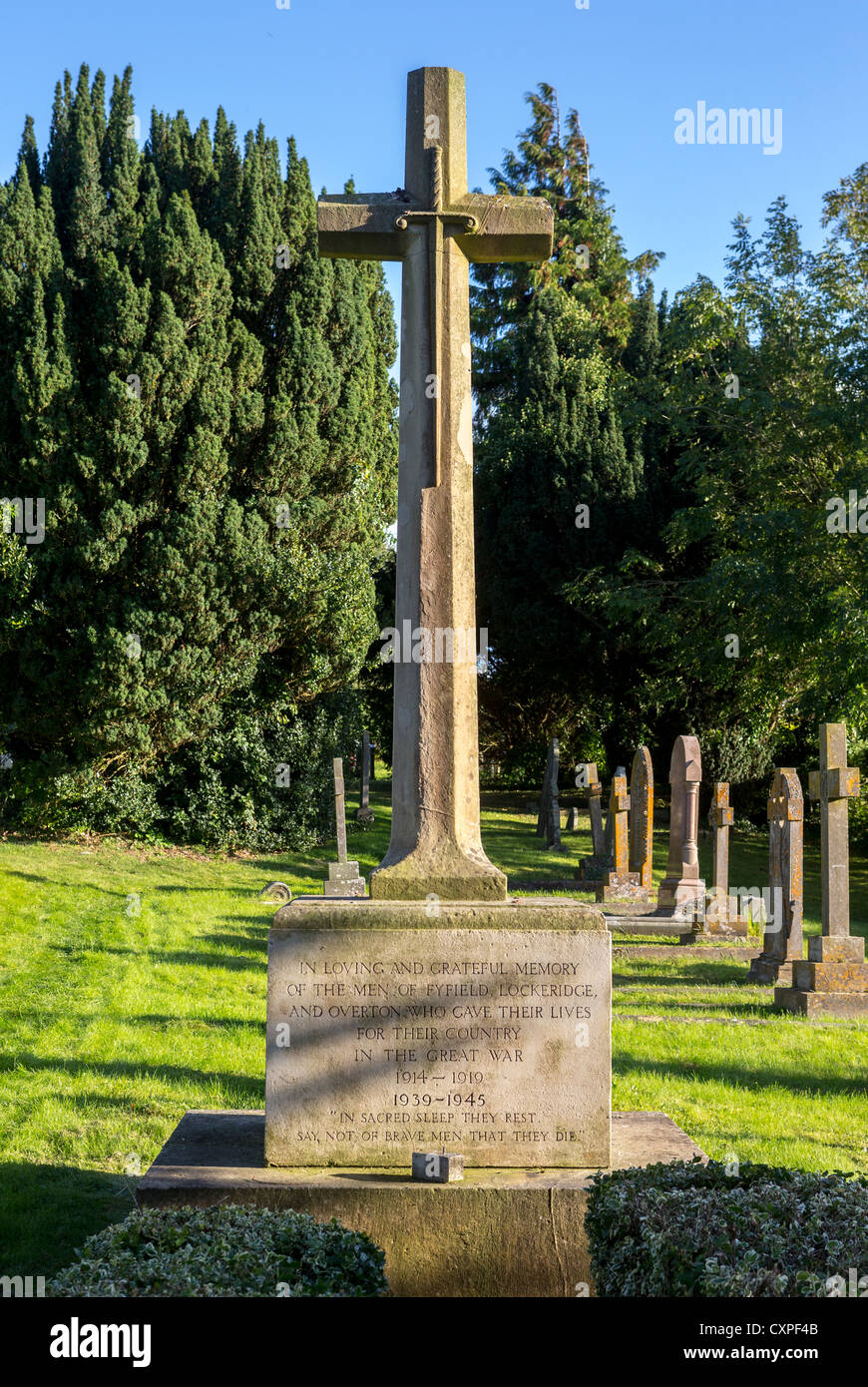 War memorial to the men of the Parishes of Fyfield, Lockeridge and ...