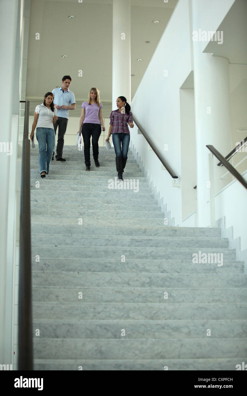 School students walking down stairs hi-res stock photography and images ...