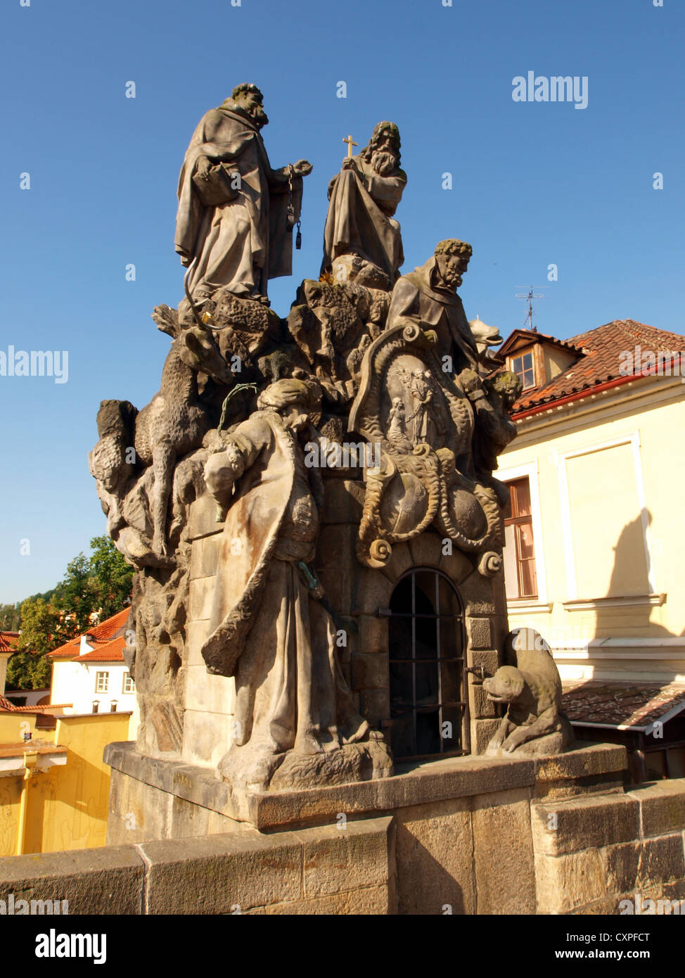 Charles Bridge statue, Prague Stock Photo - Alamy