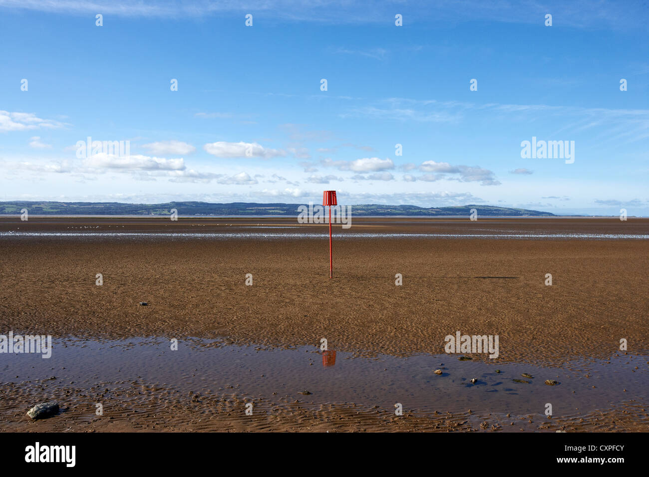 Beacon on the River Dee estuary in West Kirby, the Wirral uk Stock ...