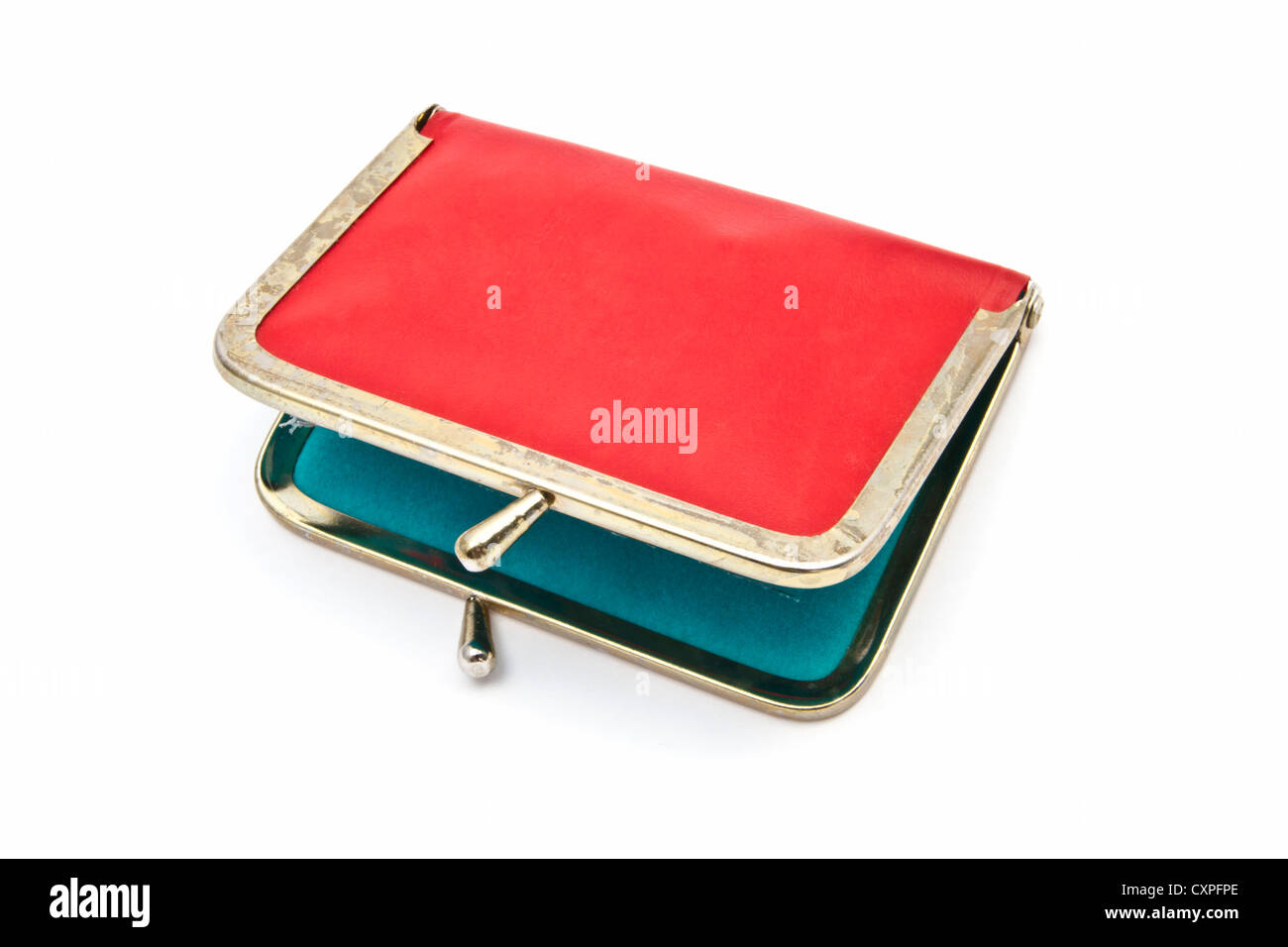 Old purse isolated on white background Stock Photo - Alamy