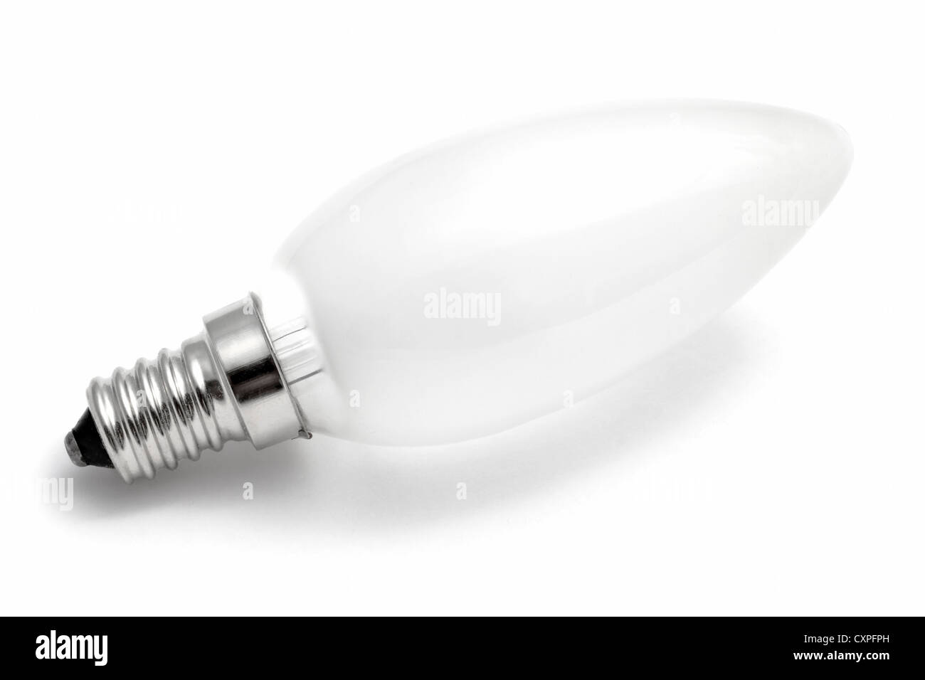 Light Bulb closeup on white background Stock Photo - Alamy
