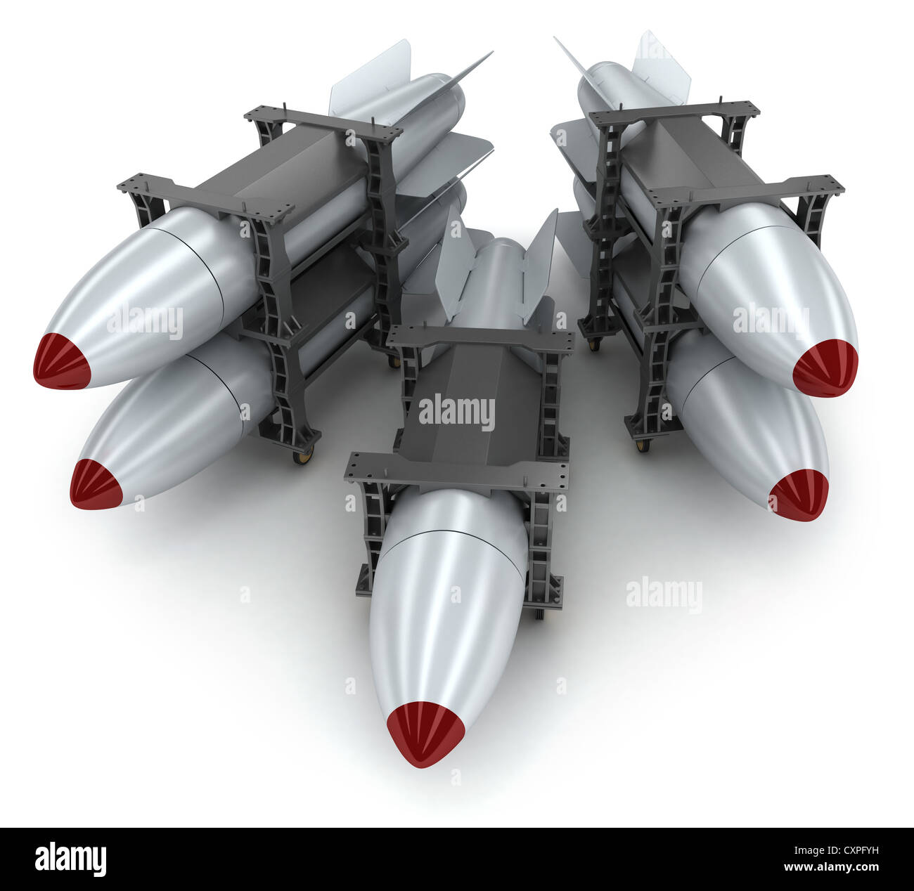 Rockets on white background (done in 3d Stock Photo - Alamy