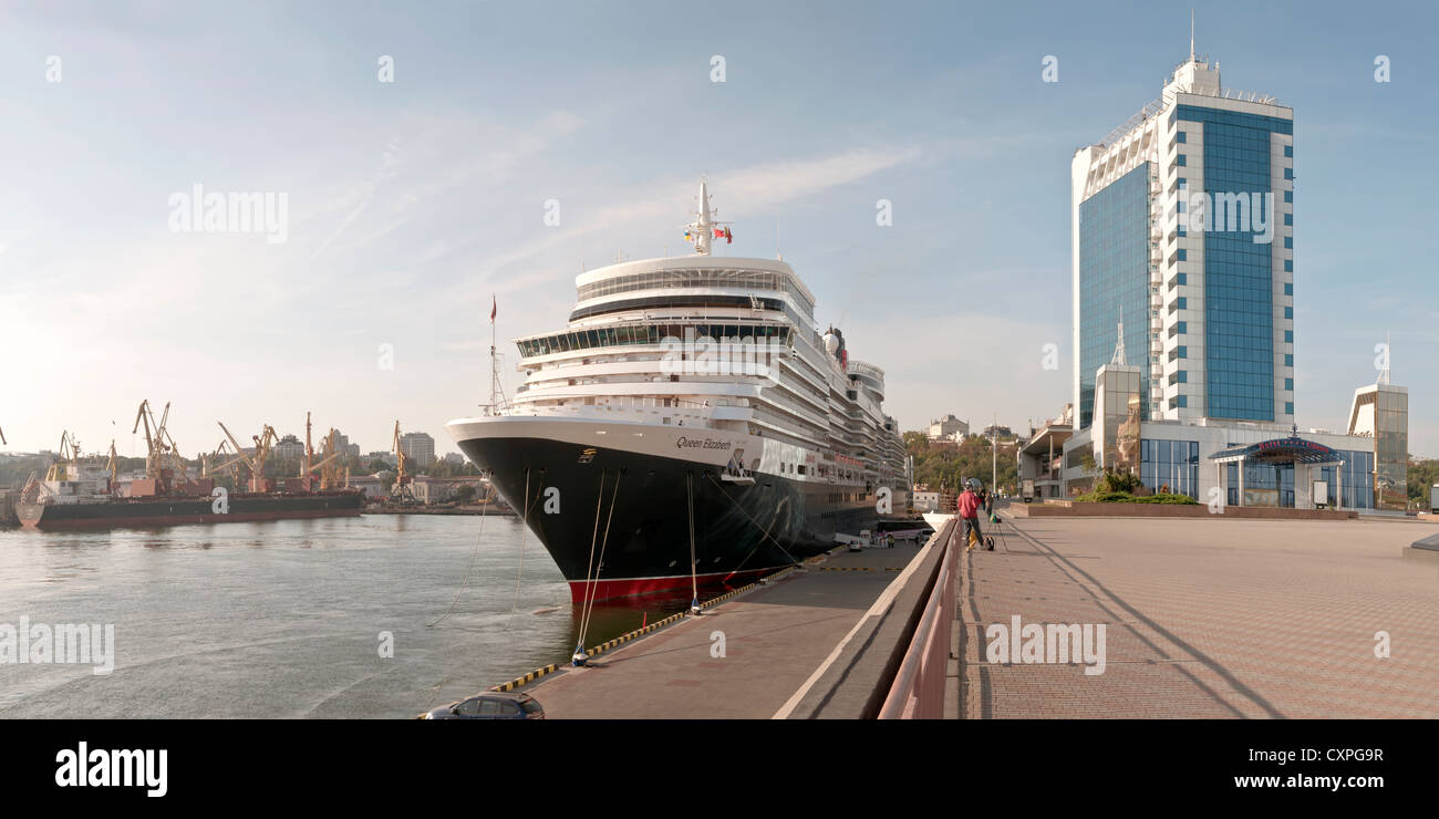 The cruise liner "Queen Elizabeth" on passenger Terminal at the port of ...