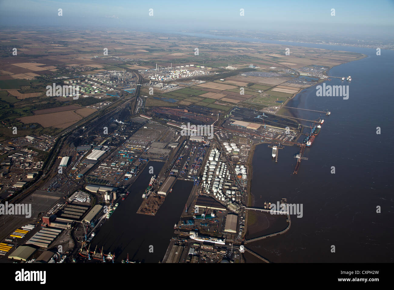 aerial Immingham Dock river humber abp uk Stock Photo - Alamy