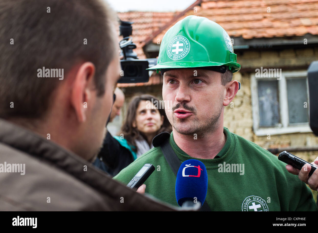 Slovak far-right politician Marian Kotleba seen in Krasnohorske ...