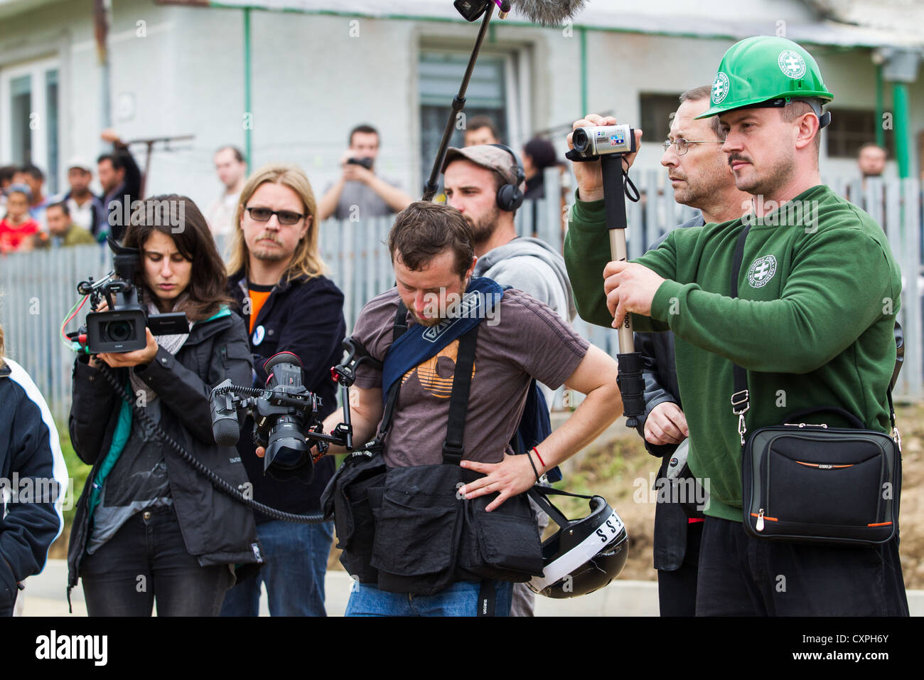 Slovak far-right politician Marian Kotleba right seen in Krasnohorske ...