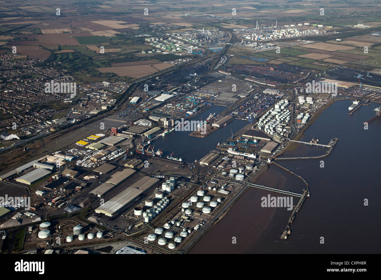 aerial Immingham Dock river humber abp uk Stock Photo - Alamy