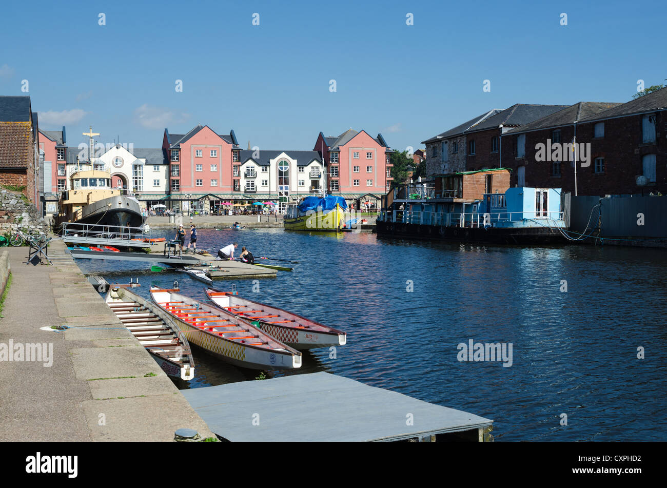 The Quay at Exeter in summer Stock Photo - Alamy