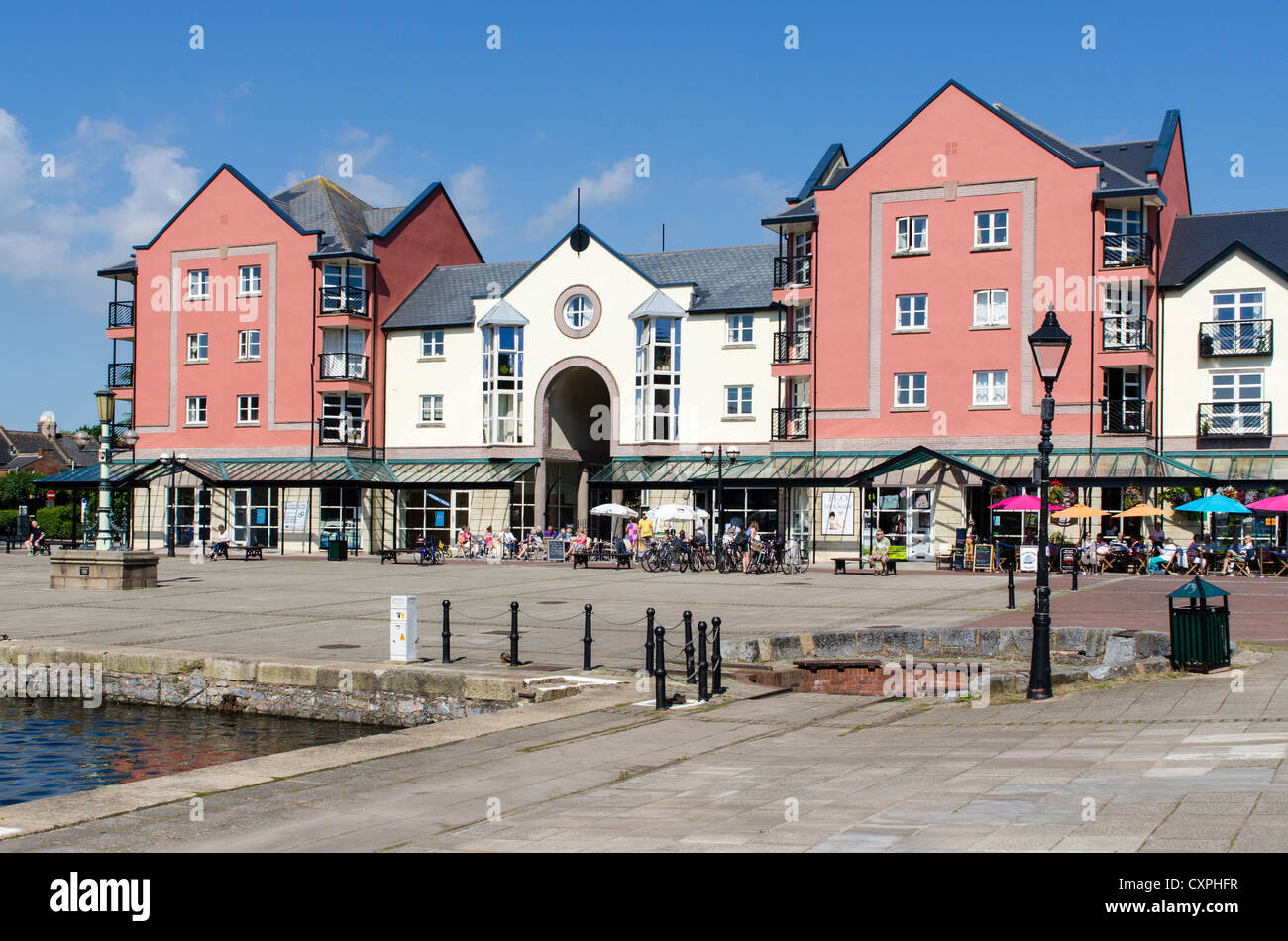 The Quay at Exeter in summer Stock Photo - Alamy