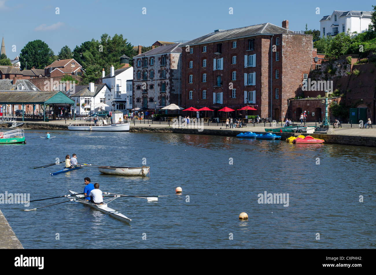 The Quay at Exeter in summer Stock Photo - Alamy