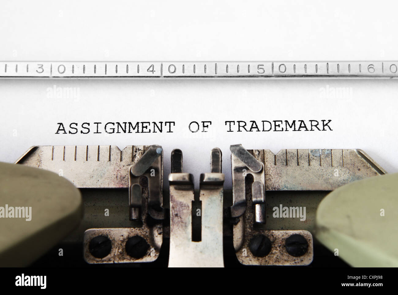 Document on typewriter Stock Photo - Alamy