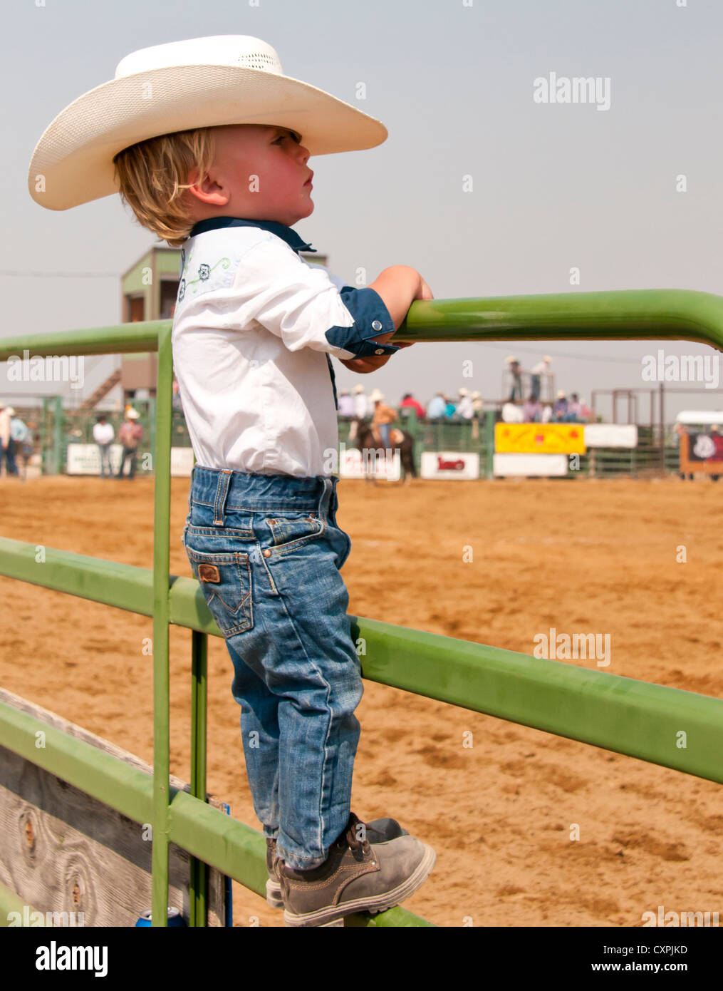 Cowboy kids dressed in western attire at Rodeo, Bruneau, Idaho, USA ...