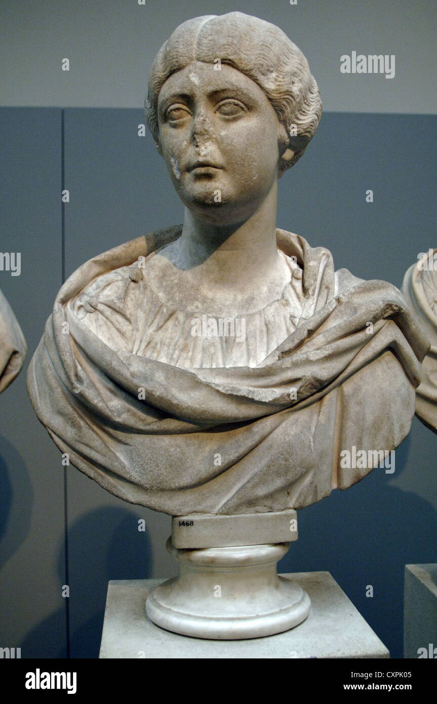 Marble bust of Faustina the Younger (125/130-175) or his daughter ...