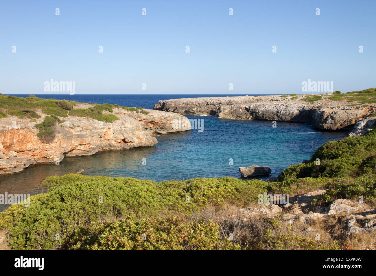 Mallorca sea Cala Petita, tiny cove east side of Majorca Balearic ...