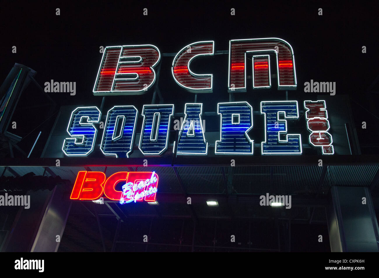 BCM square disco neon sign Magaluf Mallorca Majorca Balearic islands ...