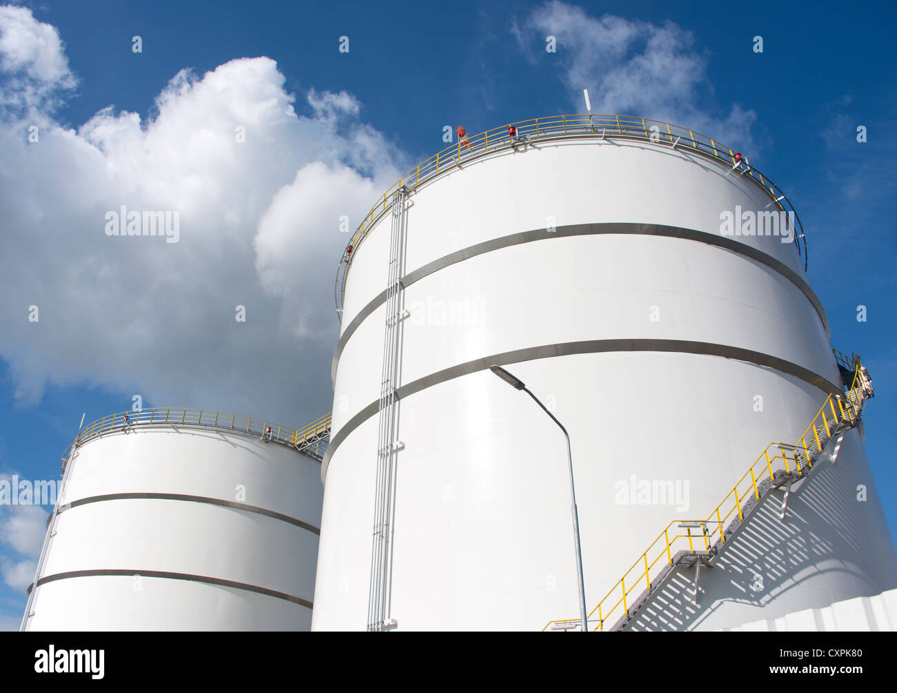 oil storage tanks in refinery Netherlands industrial area of Europoort ...