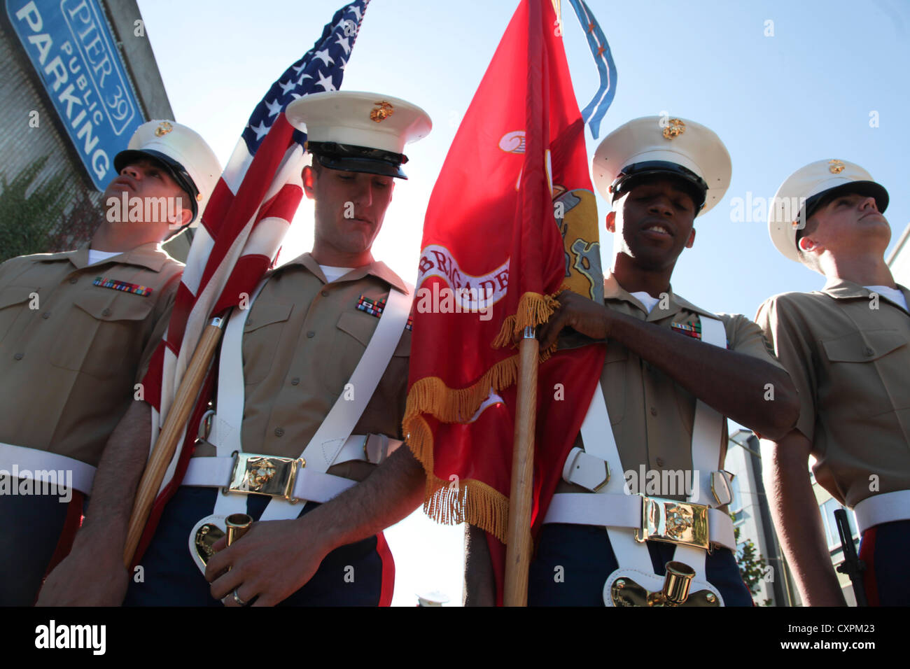 Marine color guard from hi-res stock photography and images - Alamy