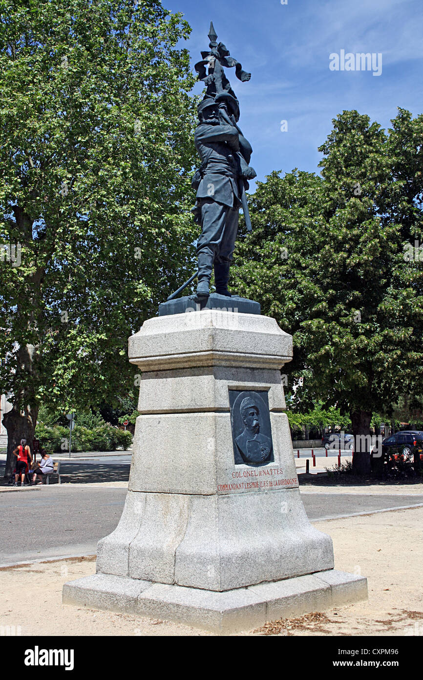 Riberac, France, Statue of Colonel de Nattes Stock Photo - Alamy