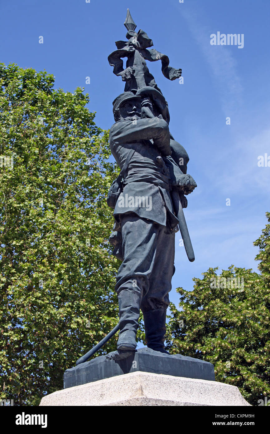 Riberac, France, Statue of Colonel de Nattes Stock Photo - Alamy