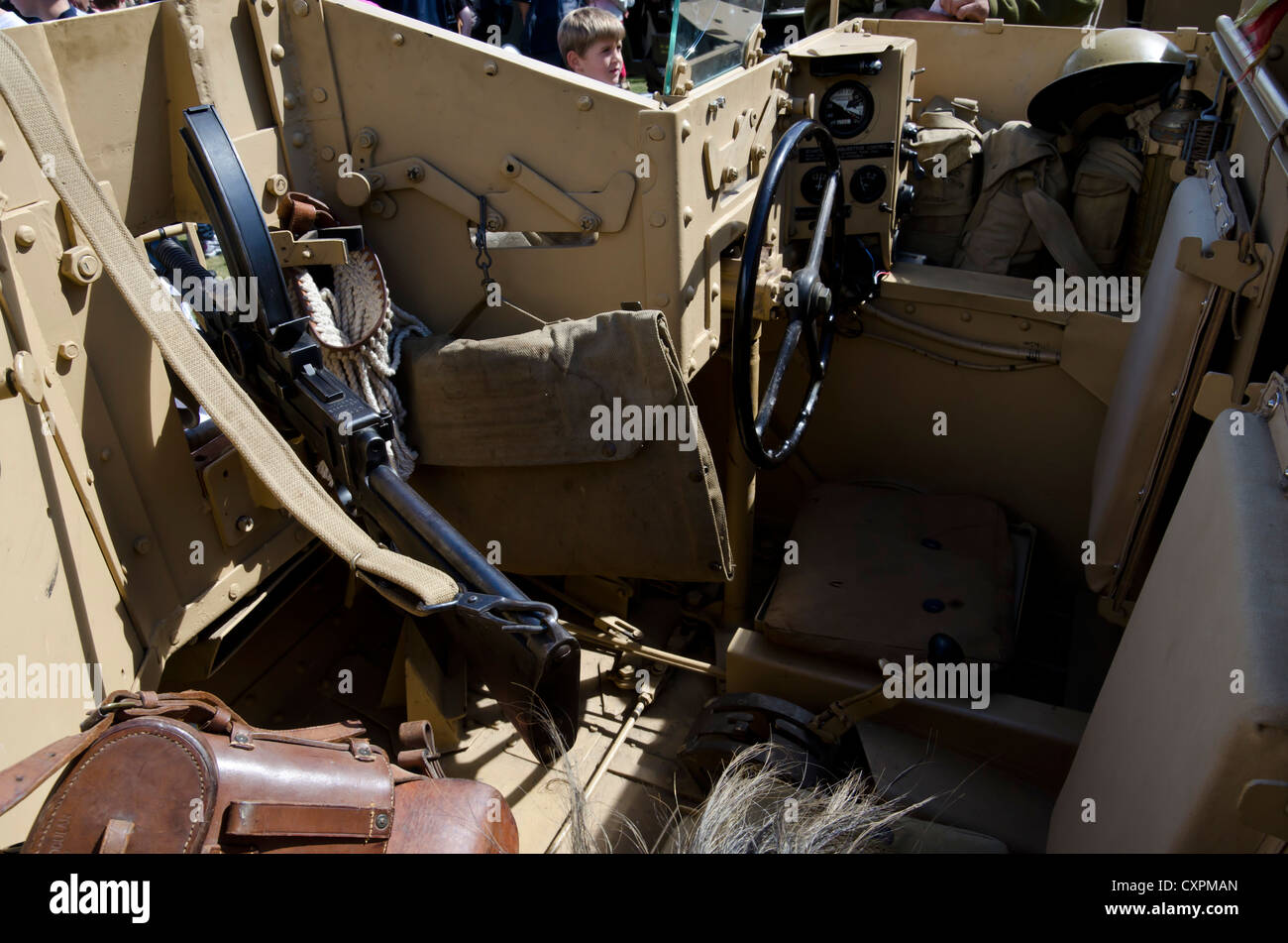 WW2 tracked vehicle at an historic event at Fort George near Inverness ...