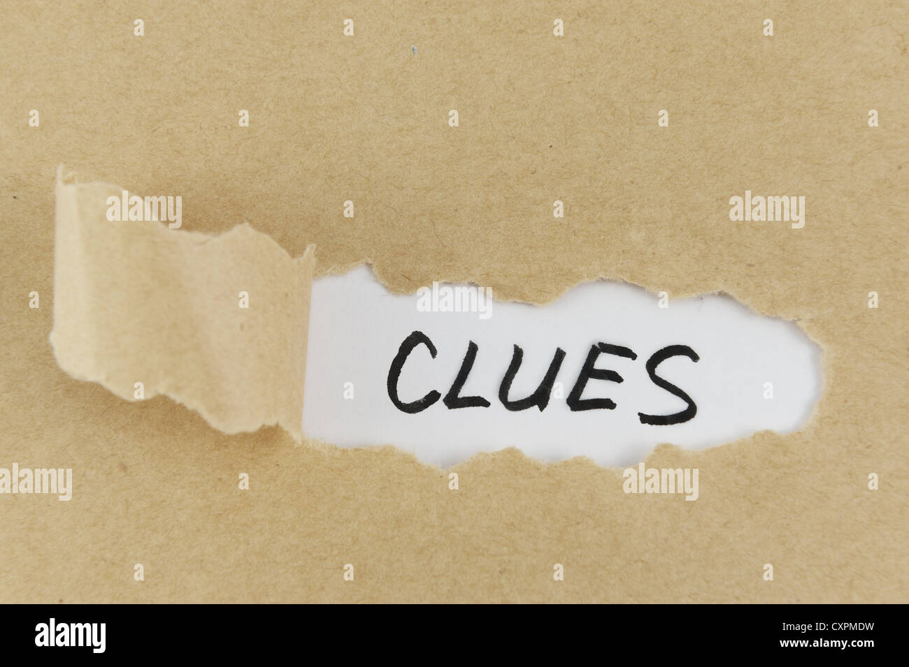 Clue text hi-res stock photography and images - Alamy