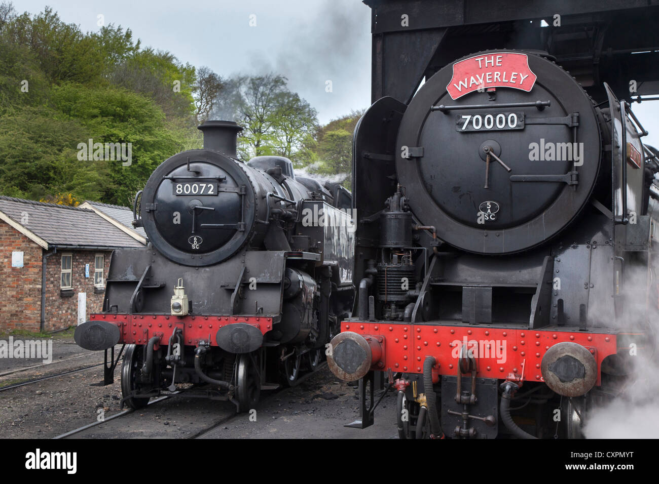 BR standard class 7 locomotive 70000 Britannia and BR Standard Class 4 ...