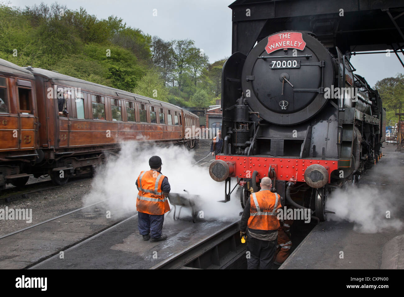 BR standard class 7 locomotive 70000 Britannia at Grosmont Stock Photo ...
