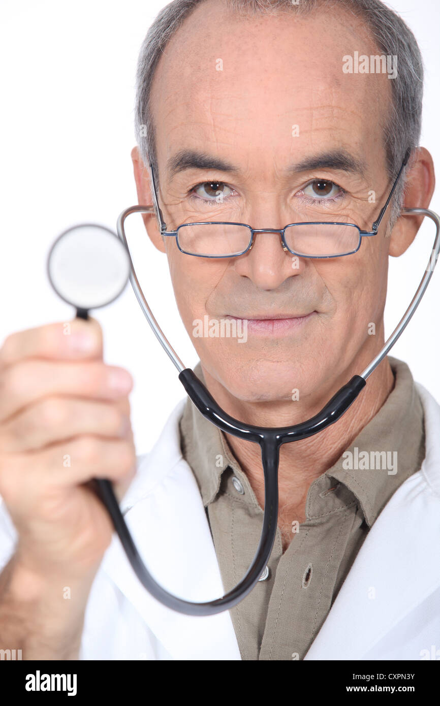 Closeup of a doctor with a stethoscope Stock Photo - Alamy