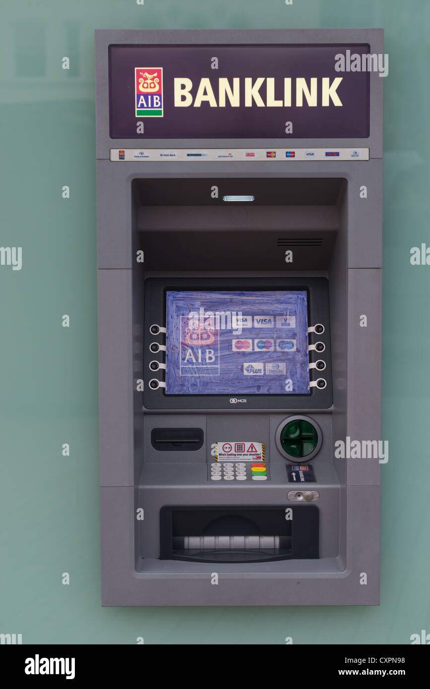 AIB Banklink cash dispenser in Dublin, Ireland Stock Photo - Alamy