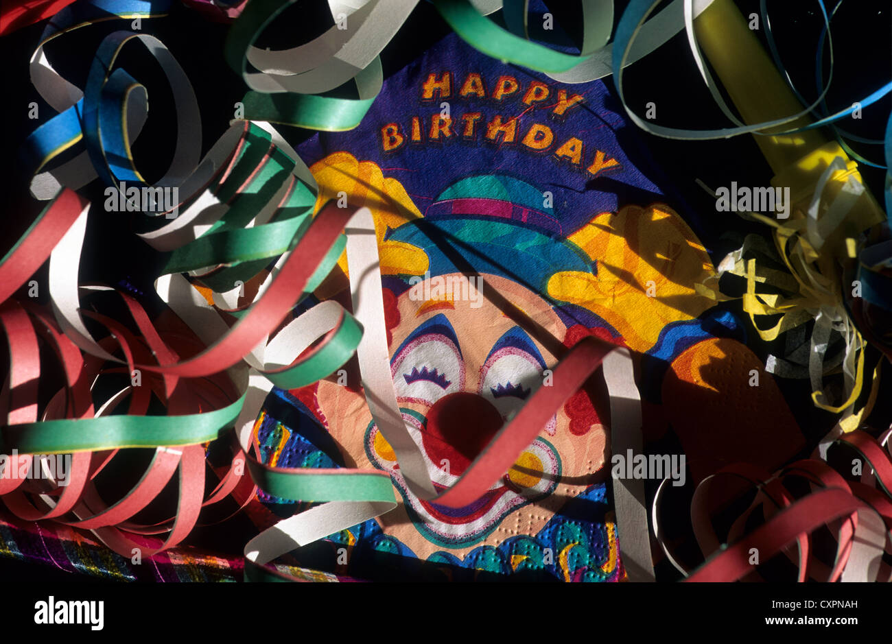 Birthday party streamers Stock Photo - Alamy