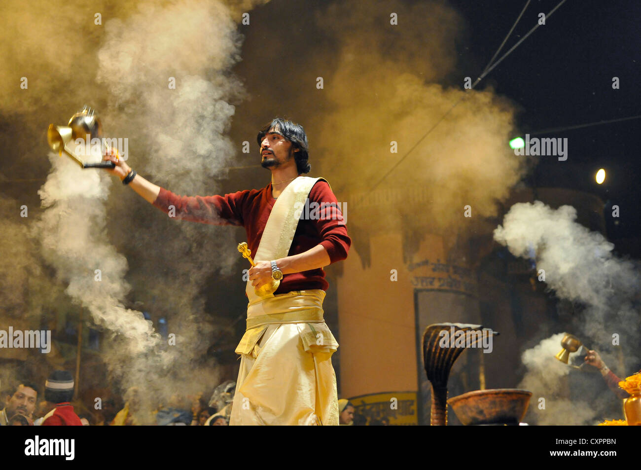 Varanasi ganges prayer hi-res stock photography and images - Alamy