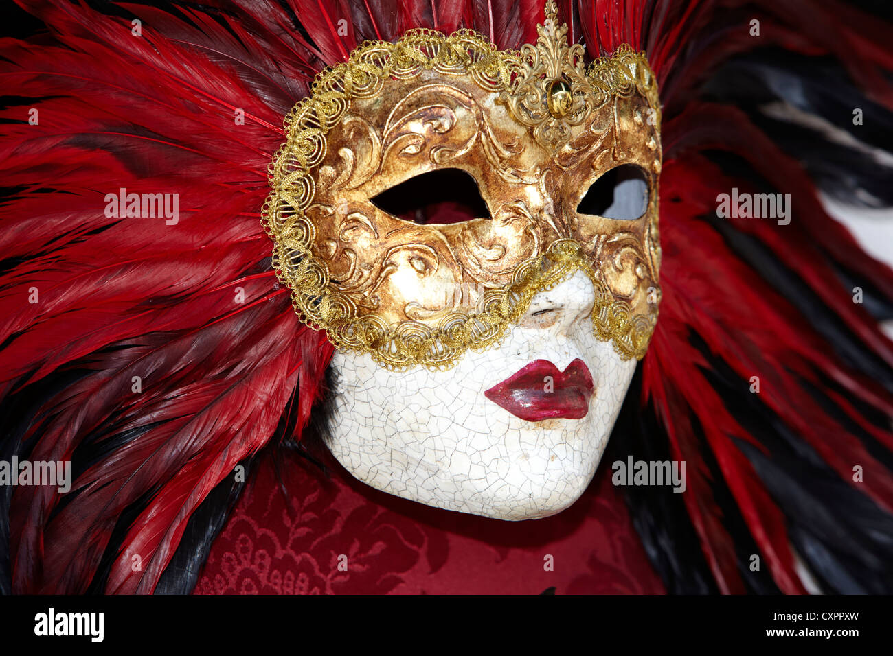 Venezian Mask Close-up Stock Photo - Alamy