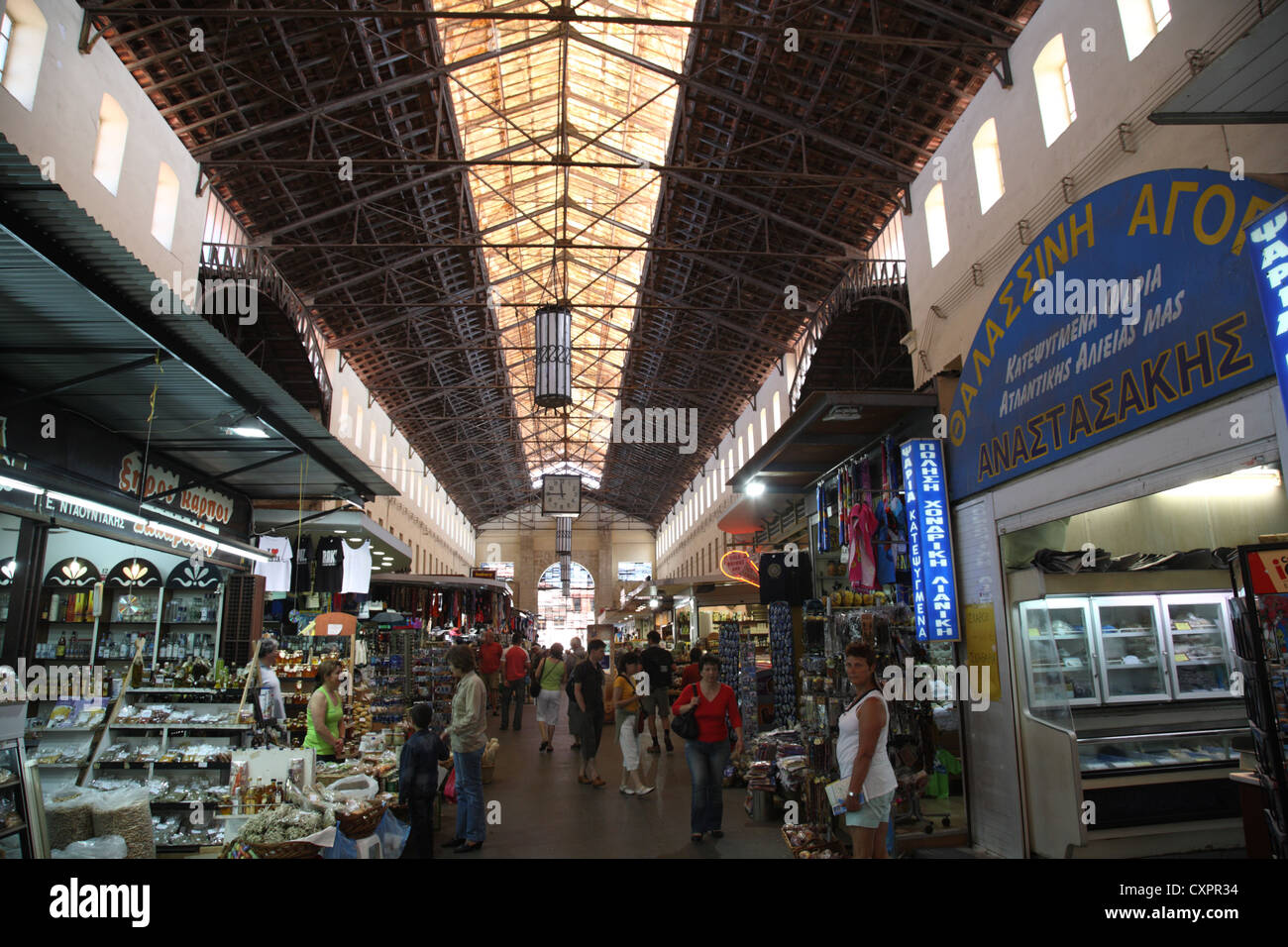 Covered Market, Hania/Chania, Crete, Cyclades, Greece Stock Photo - Alamy