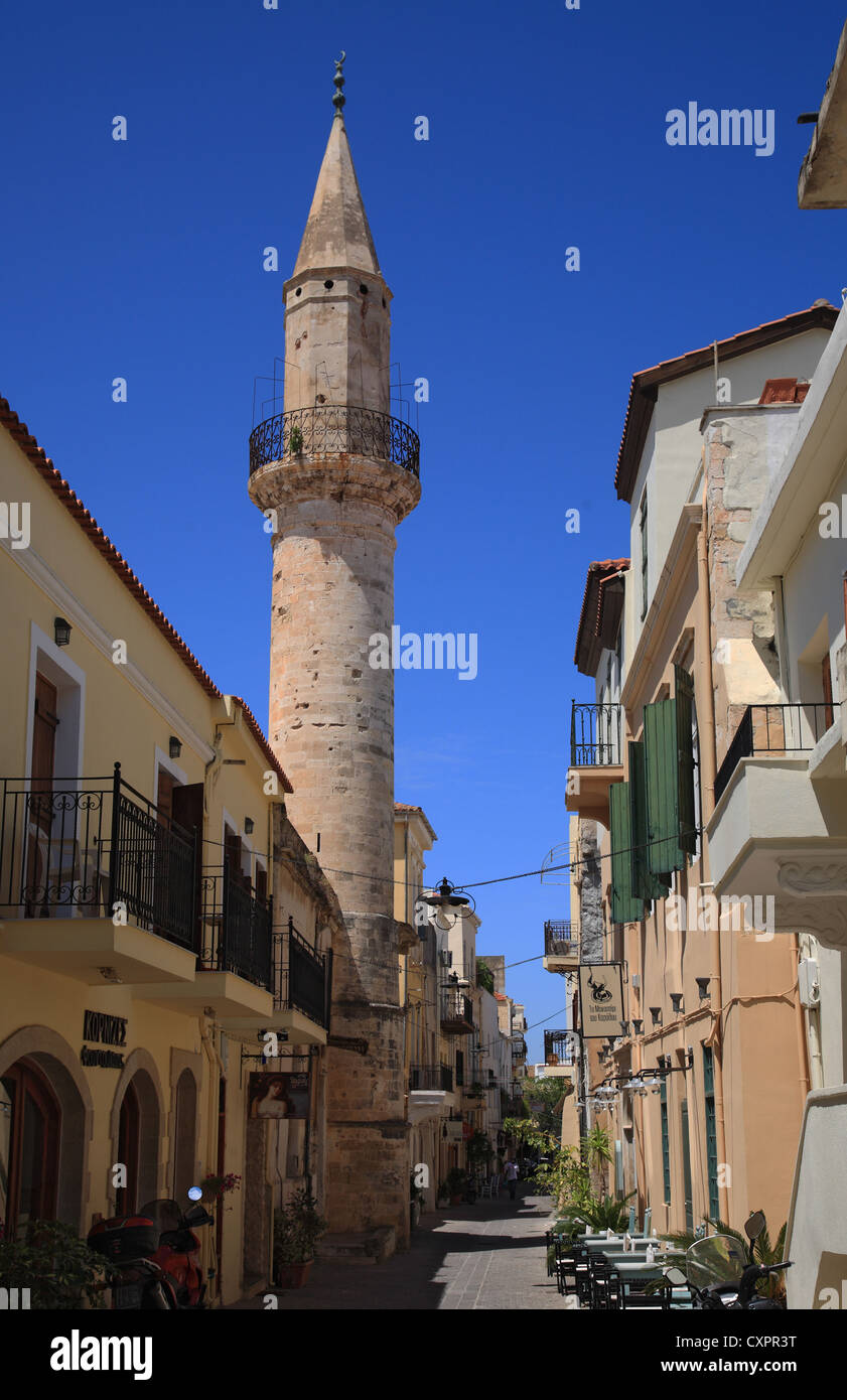 Ottoman minaret of the Mosque of Gazi Husein, Hania/Chania, Crete ...