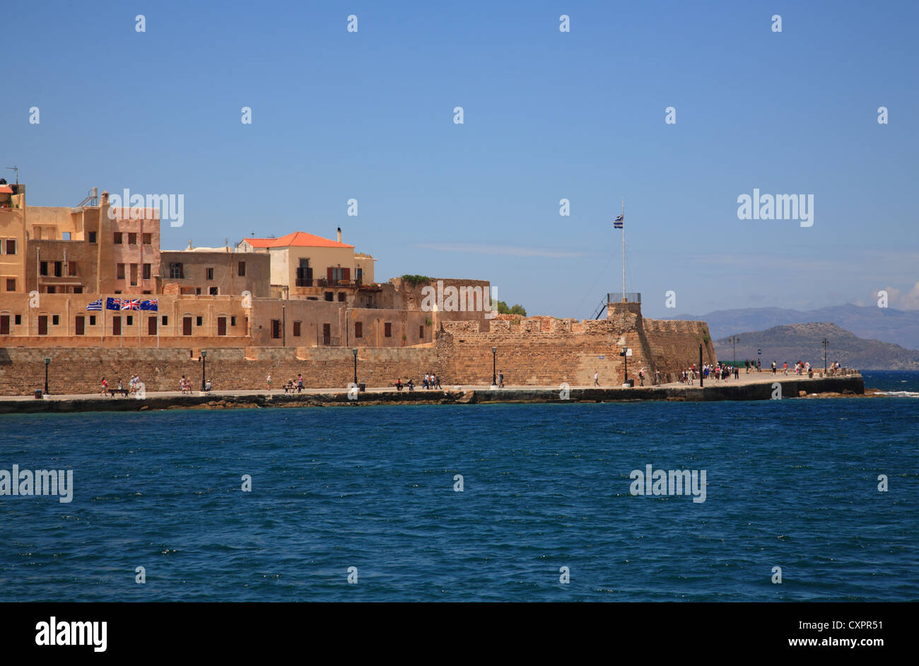 Harbour/harbor and Firka Fortress, Hania/Chania, Crete, Cyclades ...